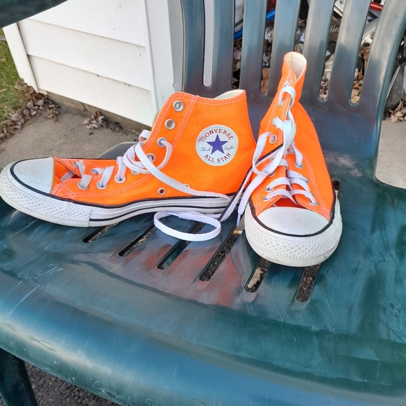 Converse | Shoes | Neon Orange Chuck Taylors | Poshmark